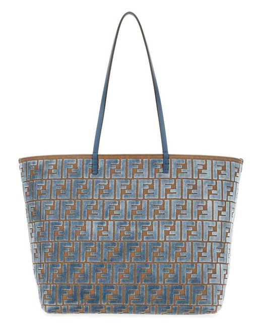 Fendi Roll Large Shopper Bag in Blue | Lyst UK