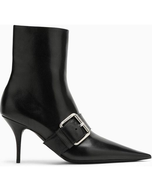 Balenciaga Knife 80 Leather Ankle Boots in Black | Lyst