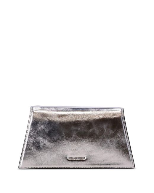 Karl Lagerfeld Signature Bag Rhinestones Logo in Grey | Lyst UK