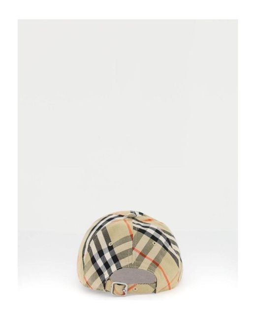 Burberry Bias Check Cap in Natural | Lyst