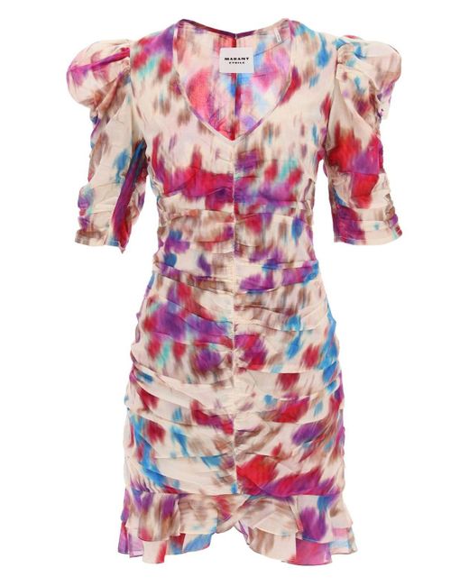 Isabel Marant Isabel Sireny Cotton Mini Dress in Pink | Lyst UK