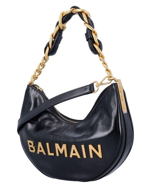 Balmain 1945 Soft Moon Bag in Blue | Lyst