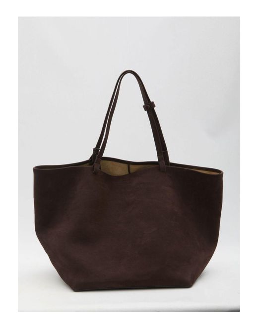 The Row Xl Park Tote Suede Bag in Brown | Lyst