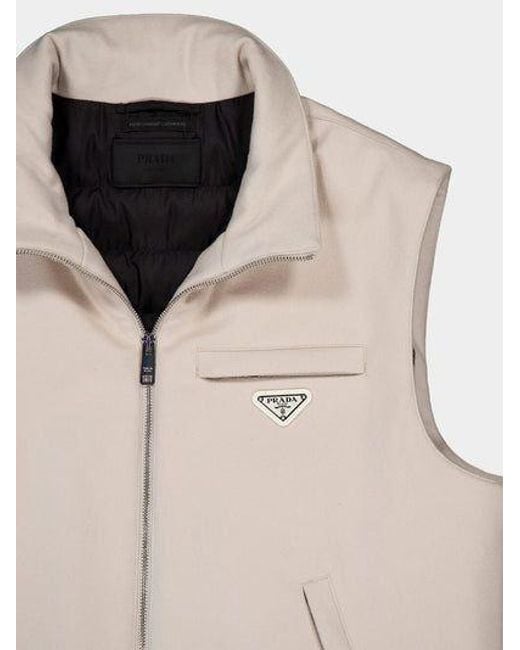 Prada Gilet in Natural for Men | Lyst
