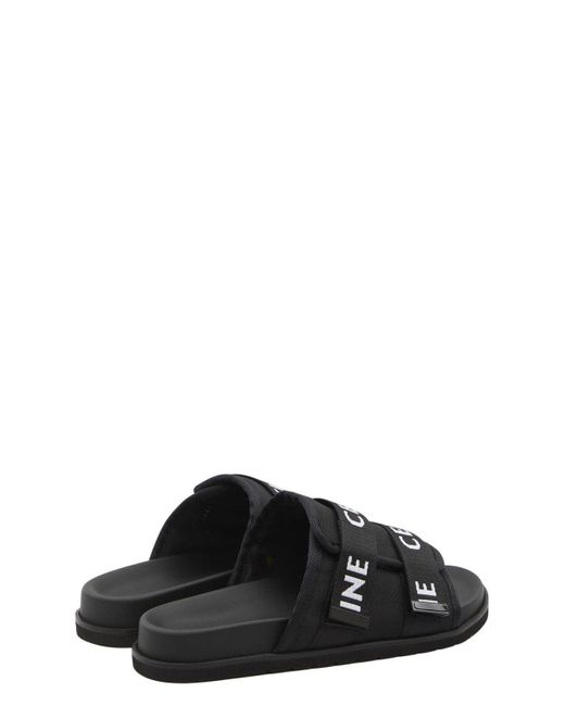Celine Slides With Logo in Black for Men | Lyst