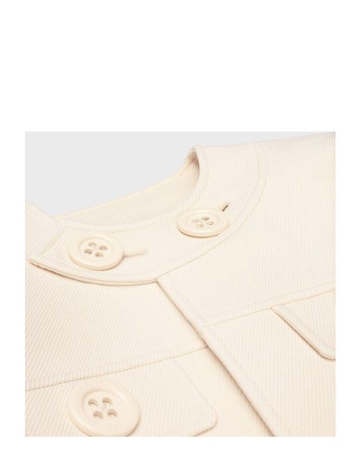 Celine Cropped Jacket in Natural | Lyst