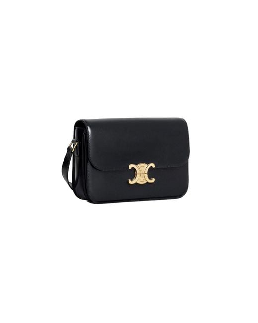 Celine Classique Triomphe Bag in Black | Lyst