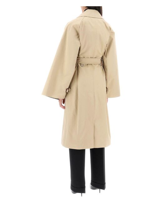 Burberry Cotton Trench Coat in Natural | Lyst UK