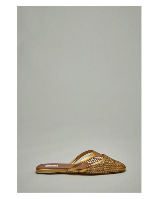 Alaïa Golden Net Flat Mules in Gray | Lyst