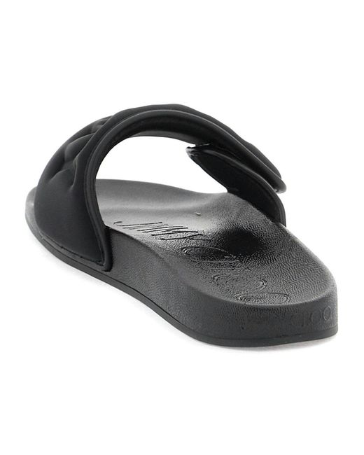 Jimmy Choo Slides Con Logo in Black | Lyst