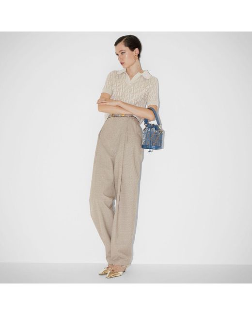 Fendi Mini Mon Tresor Velluto Jacqua in Blue | Lyst