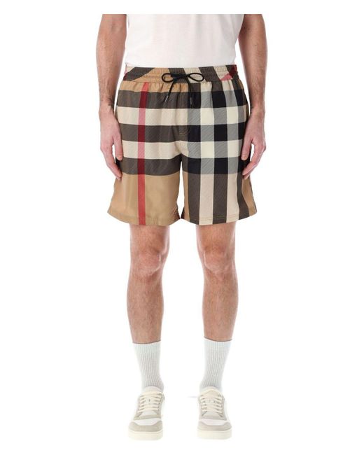 Burberry Check Swim Shorts for Men | Lyst
