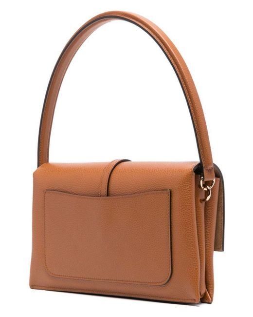 Tod's Leather T Timeless Mini Flap Bag in Brown | Lyst