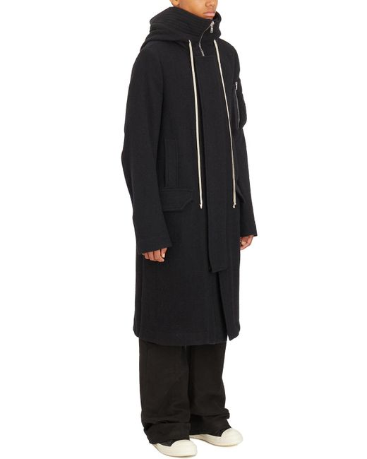 Rick Owens Wool Parka Megaparka in Black for Men | Lyst