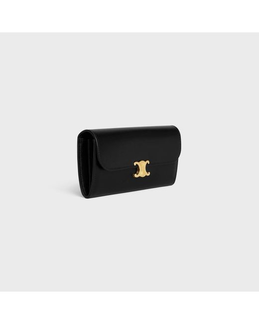 Celine Large Wallet Triomphe in Black | Lyst