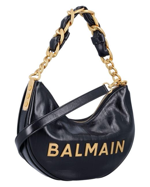 Balmain 1945 Soft Moon Bag in Blue | Lyst