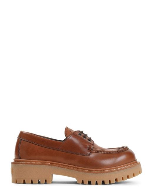 Prada St. Moritz Derbies Loafer in Brown | Lyst