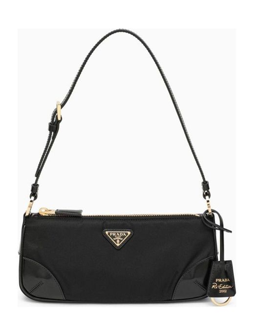 Prada Re-Edition 2002 Re-Nylon Shoulder Bag With Logo in Black | Lyst
