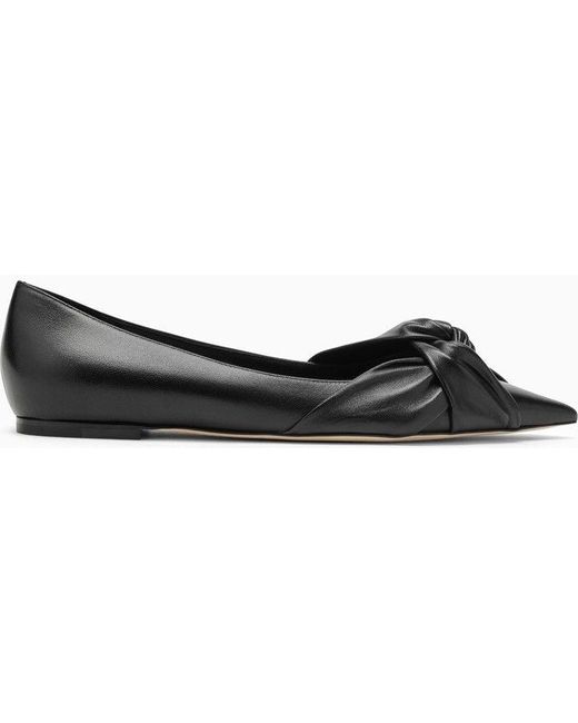 Jimmy Choo Hedera Flat Leather Ballerina in Black | Lyst