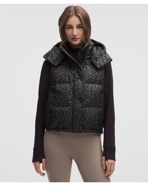 lululemon Wunder Puff 600-Down-Fill Cropped Vest in Black | Lyst UK