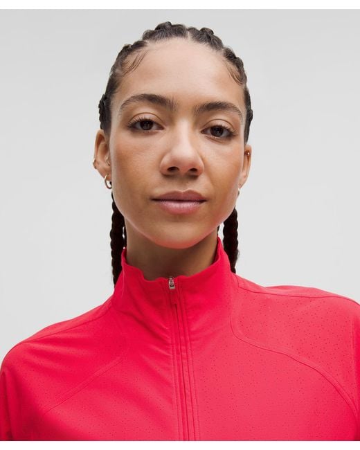 lululemon Adapted State Perforated Track Jacket in Red | Lyst