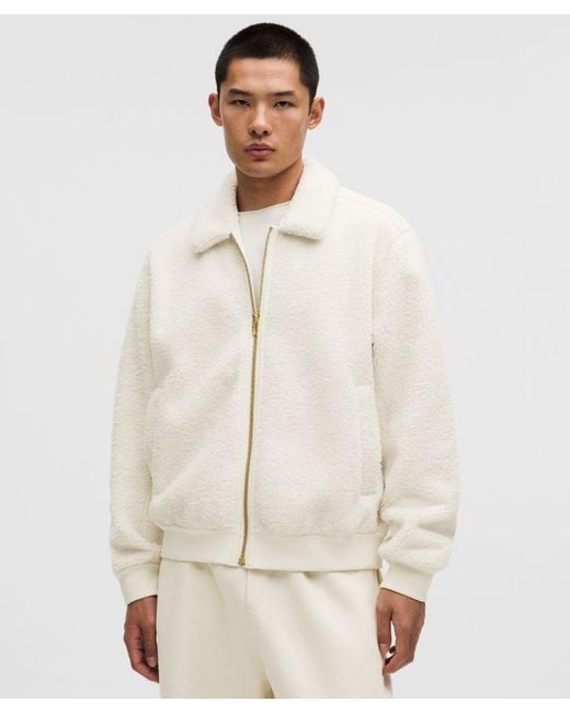lululemon Lunar New Year Textured Fleece Bomber Jacket in Natural for ...