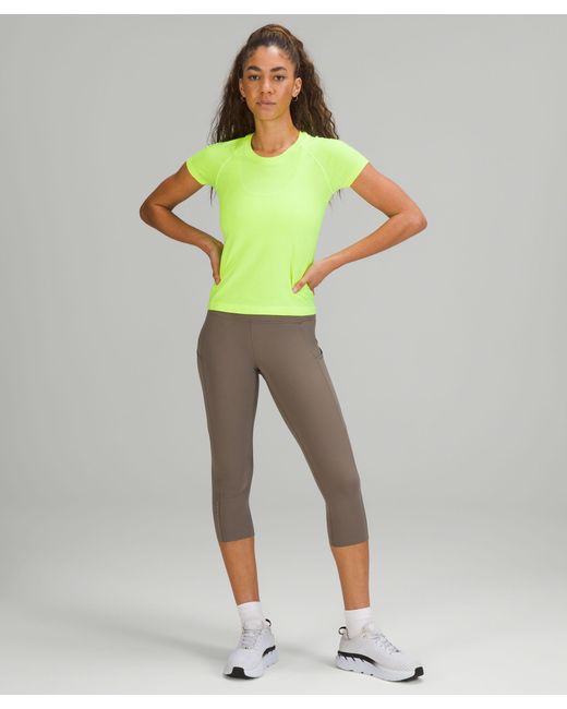 lululemon Fast And Free High-Rise Crop 19" in Natural | Lyst