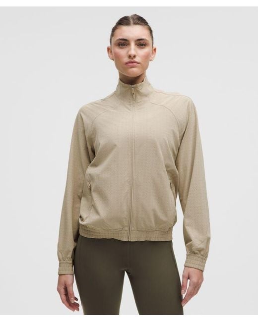 lululemon Adapted State Perforated Track Jacket in Natural | Lyst UK