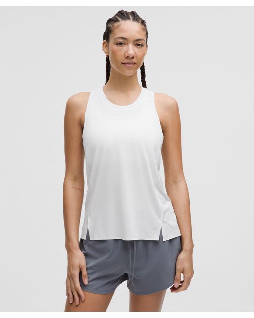 lululemon Fast And Free Singlet in White | Lyst