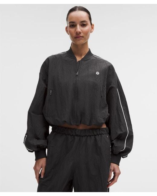 lululemon Crinkle Nylon Track Jacket in Black | Lyst UK