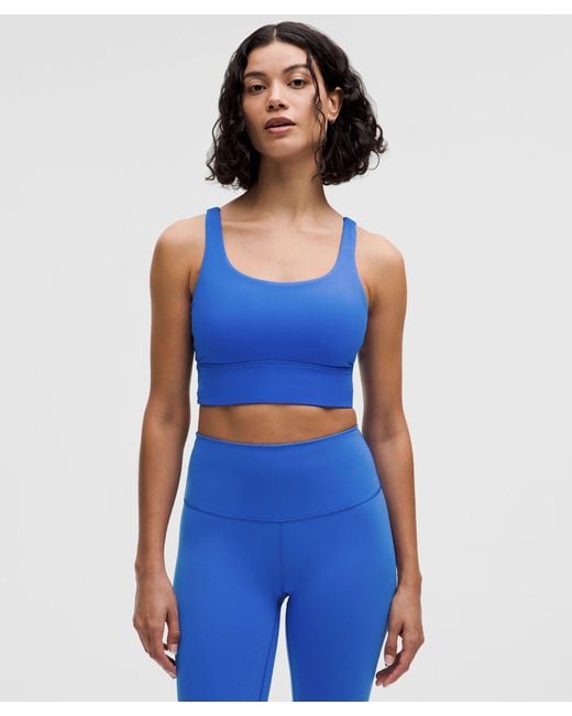 lululemon Energy Longline Bra Medium Support, B-D Cups in Blue | Lyst