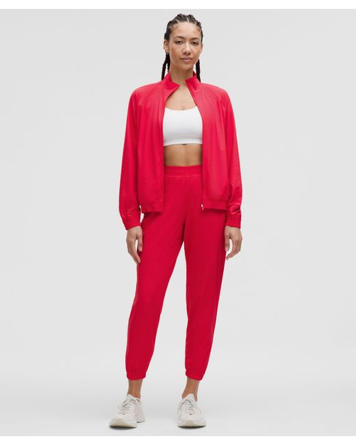 lululemon Adapted State Perforated Track Jacket in Red | Lyst