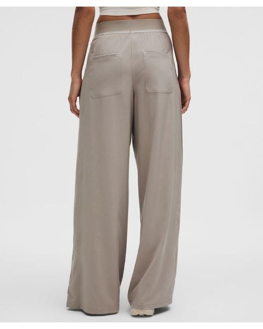 lululemon – Swift High-Rise Wide-Leg Pants Logo Waistband – /Khaki ...