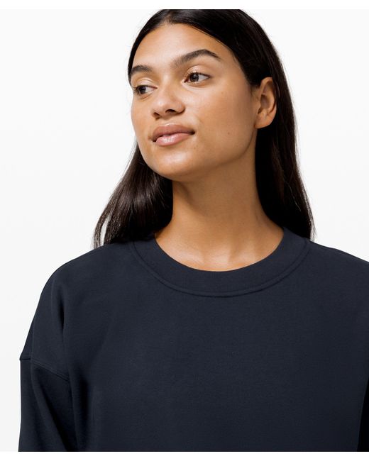 lululemon Perfectly Oversized Cropped Crew French Terry in Blue | Lyst