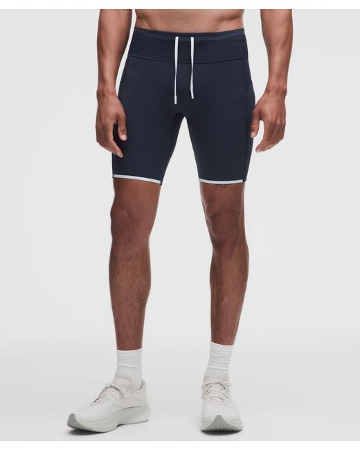 lululemon Nulux Running Half Tight 8" in Blue for Men | Lyst