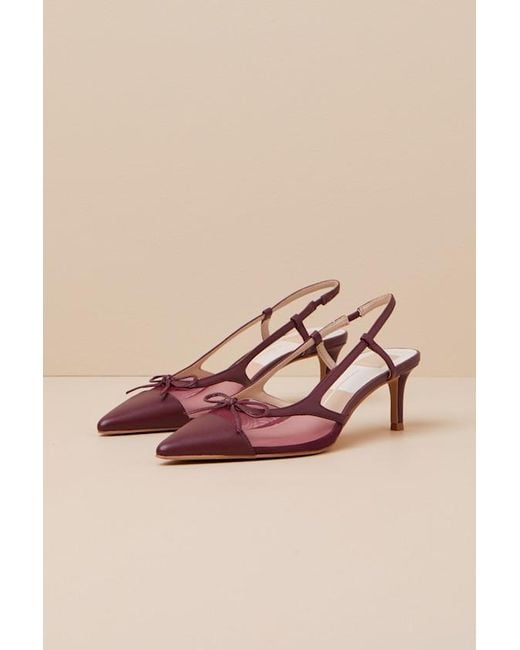 Dolce Vita Kandi Mesh Leather Bow Slingback Pumps in Black | Lyst
