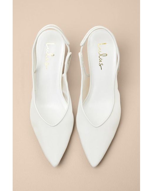 Lulus Zayland Sheer Mesh Pointed-Toe Slingback Pumps in Natural | Lyst UK