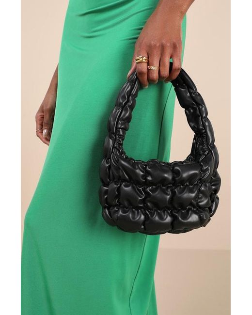 Lulus Ricky Quilted Puffer Shoulder Bag in Black | Lyst