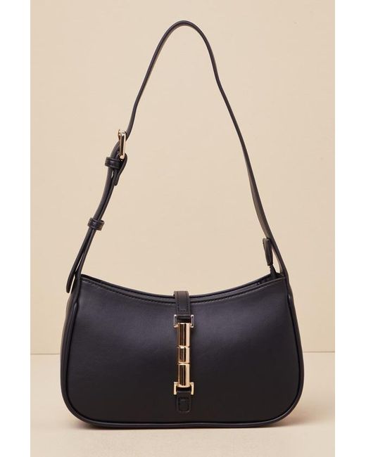 Lulus Chic And Tasteful Shoulder Bag in Black | Lyst