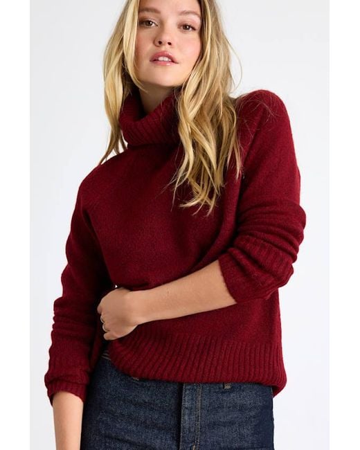 Lulus Found The Warmth Turtleneck Pullover Sweater in Red | Lyst UK