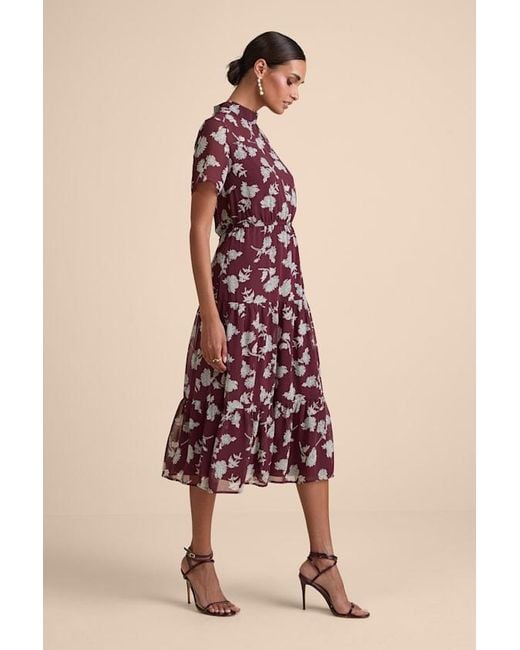 Lulus Floral Dressed Up Floral Print Midi Dress in Pink | Lyst UK