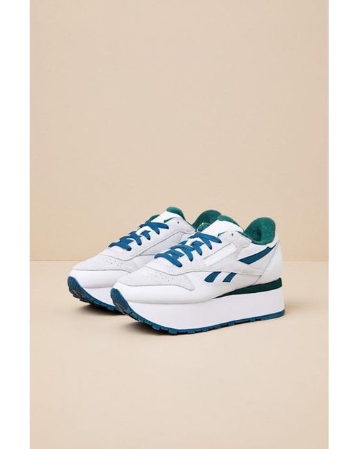 Reebok Classic Leather Triple Lift Moon And Platform Sneakers in White ...
