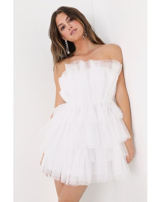 White tulle dress store