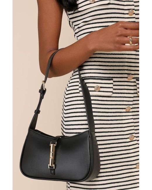 Lulus Chic And Tasteful Shoulder Bag in Black | Lyst