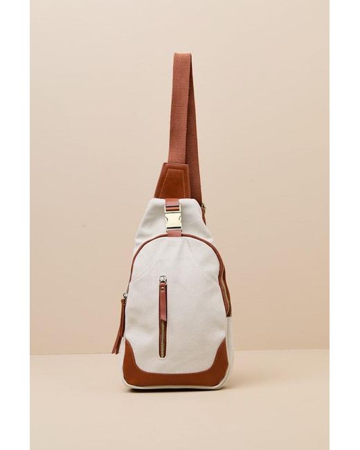 Lulus Myla Cream Canvas Crossbody Backpack in Natural | Lyst UK