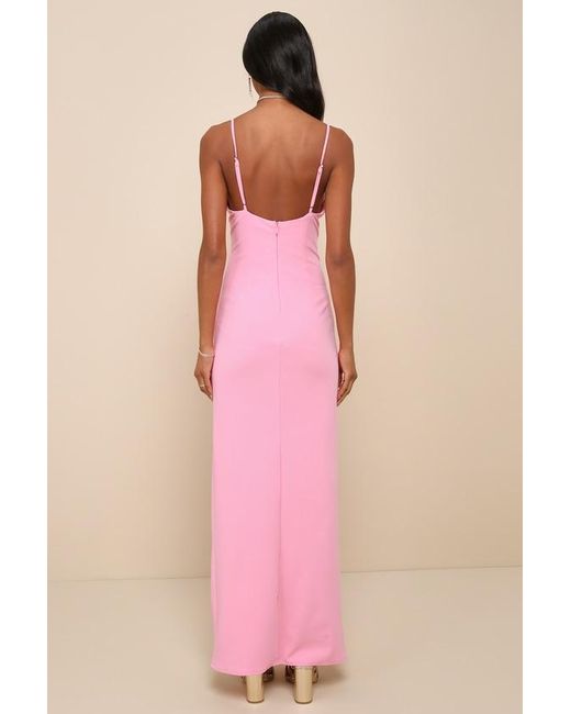Lulus Bombshell Potential Backless Sleeveless Maxi Dress in Pink | Lyst