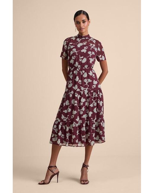 Lulus Floral Dressed Up Floral Print Midi Dress in Pink | Lyst UK