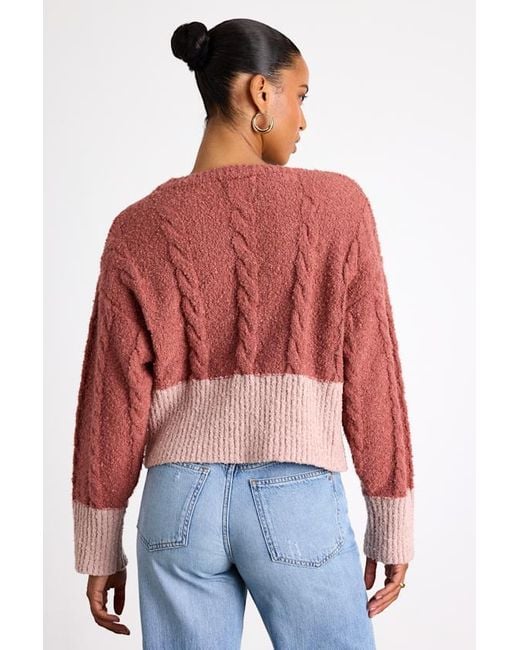 Lulus Convincingly Cozy Rusty Rose And Cable Knit Boucle Cardigan in ...