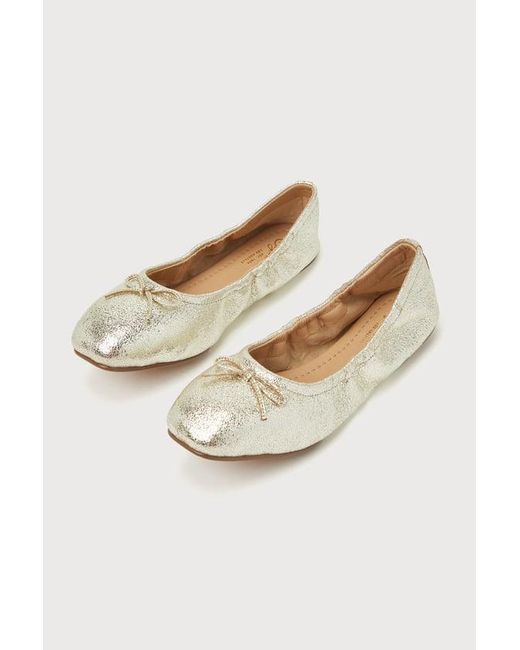 Seychelles Breathless Crinkle Leather Ballet Flats in Natural | Lyst UK