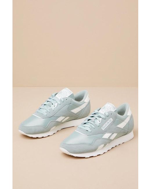 Reebok Classic Nylon Hybrid And Chalk Suede Leather Sneakers in Blue | Lyst